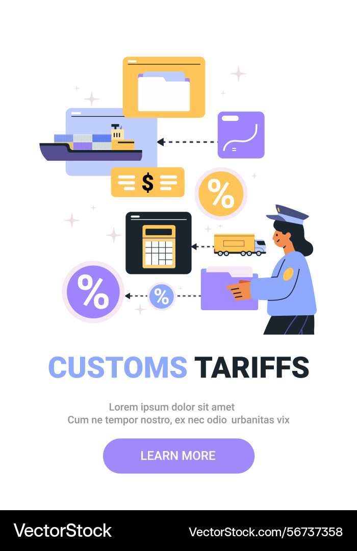 Customs tariffs trade concept Royalty Free Vector Image
