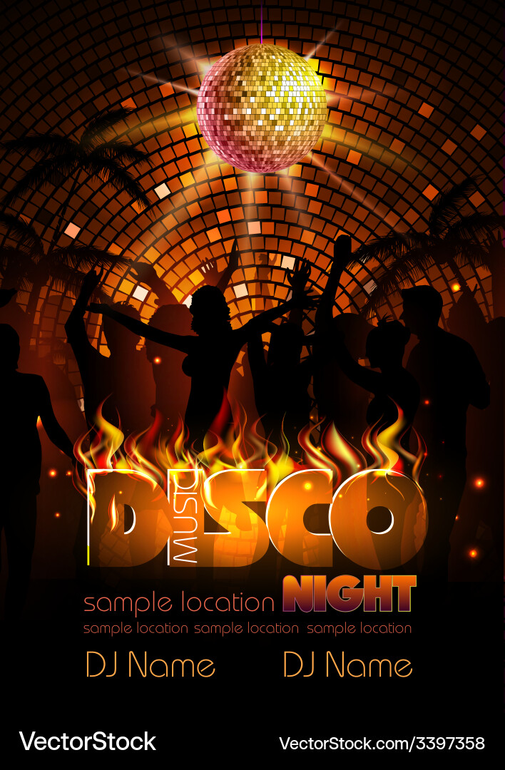 Disco background poster Royalty Free Vector Image