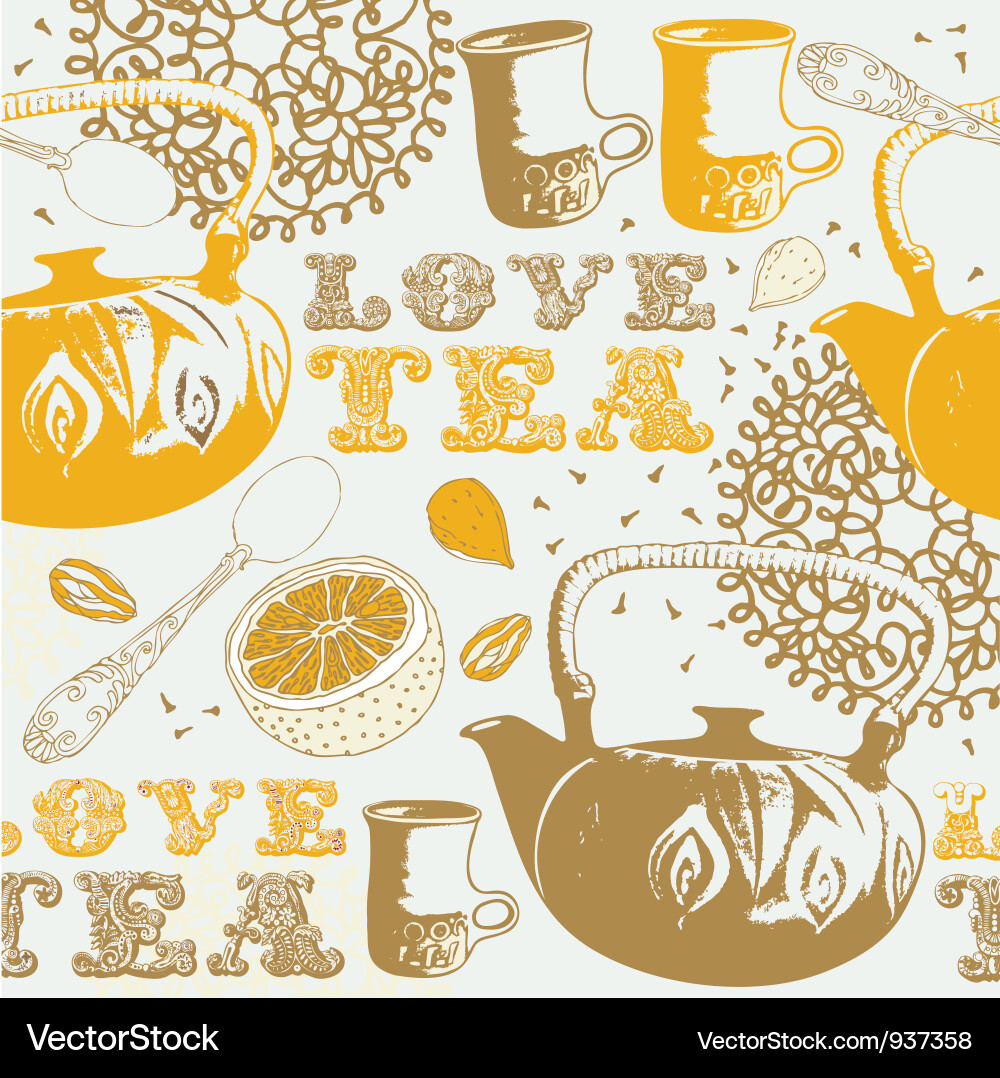 Elegant Tea Pattern Royalty Free Vector Image - VectorStock