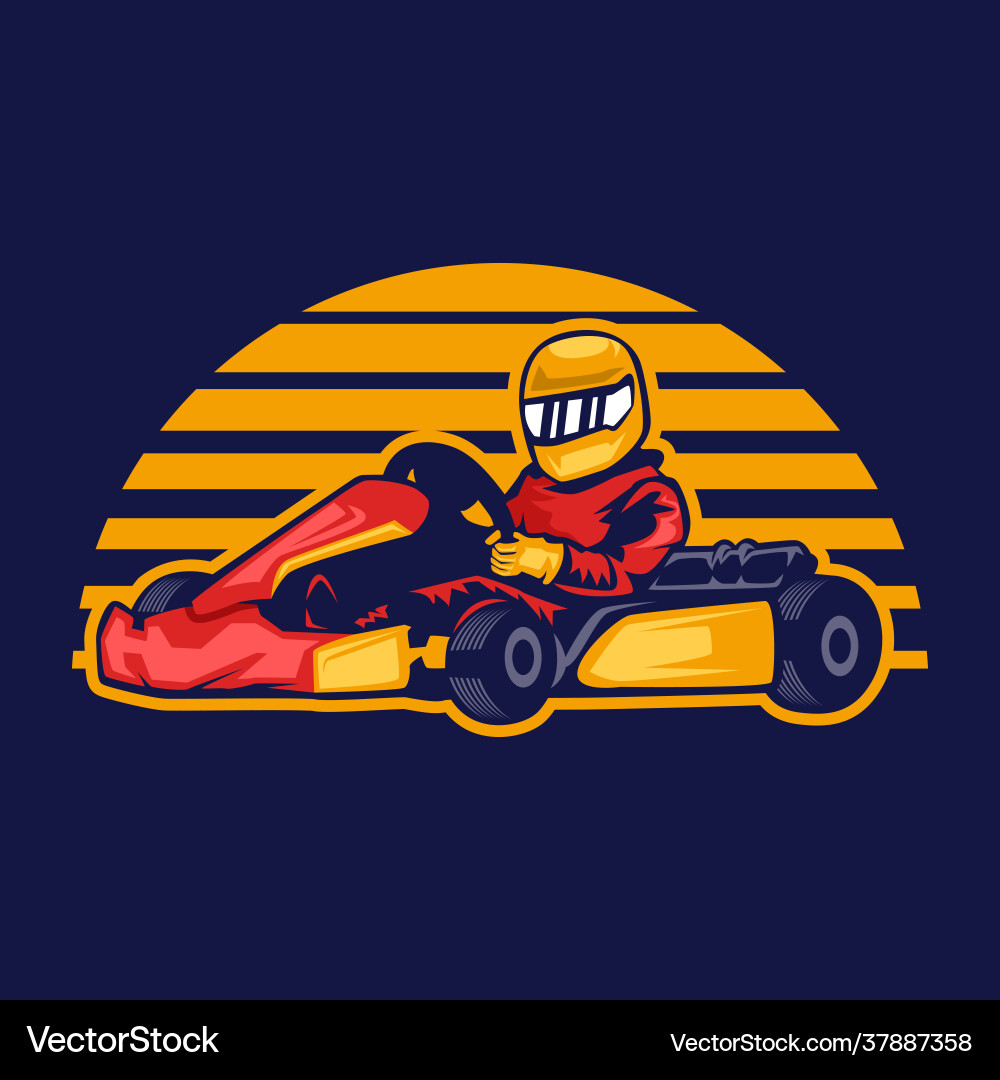 Go kart racing design Royalty Free Vector Image