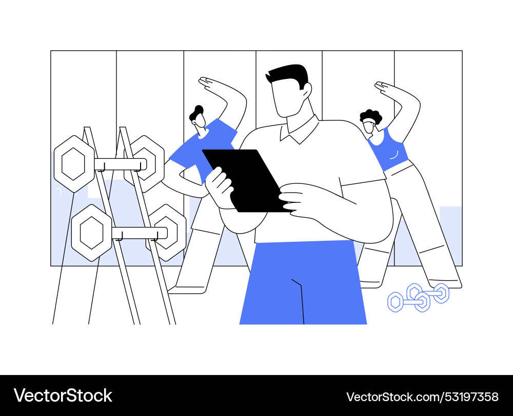 Gym owner isolated cartoon Royalty Free Vector Image