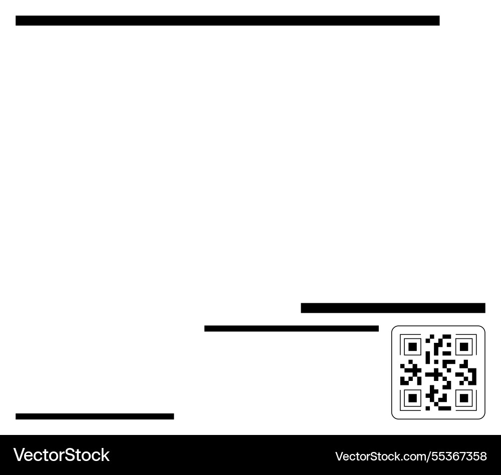 Minimalistische schwarze Linien und qr-Code Eckdesign