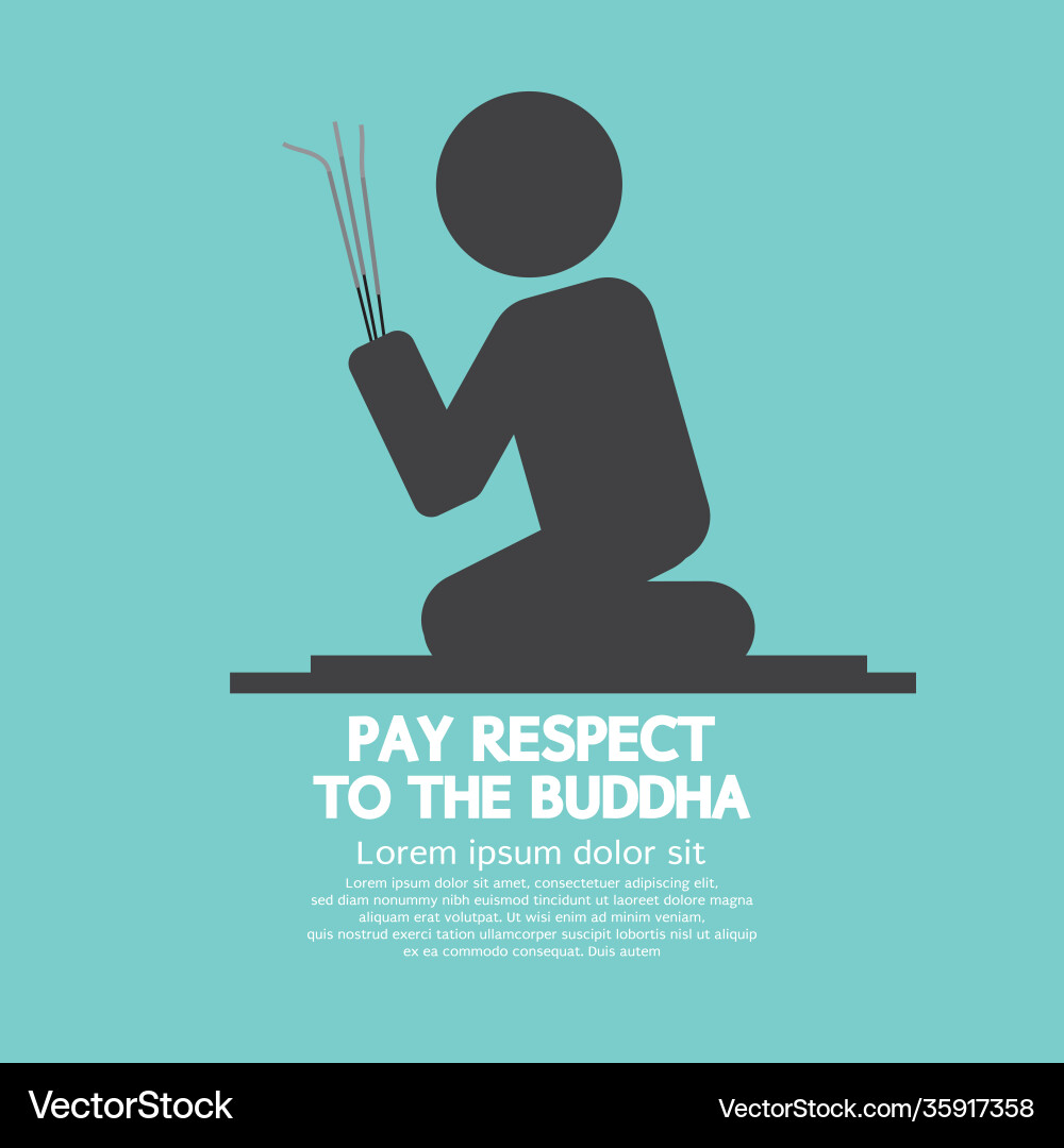 Pay respect to buddha black symbol icon Royalty Free Vector