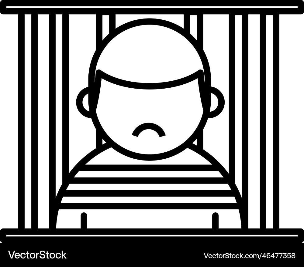 Prisoner in jail Royalty Free Vector Image - VectorStock