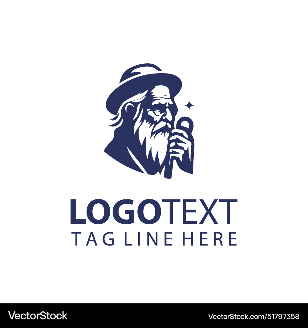 Wise old man logo Royalty Free Vector Image - VectorStock