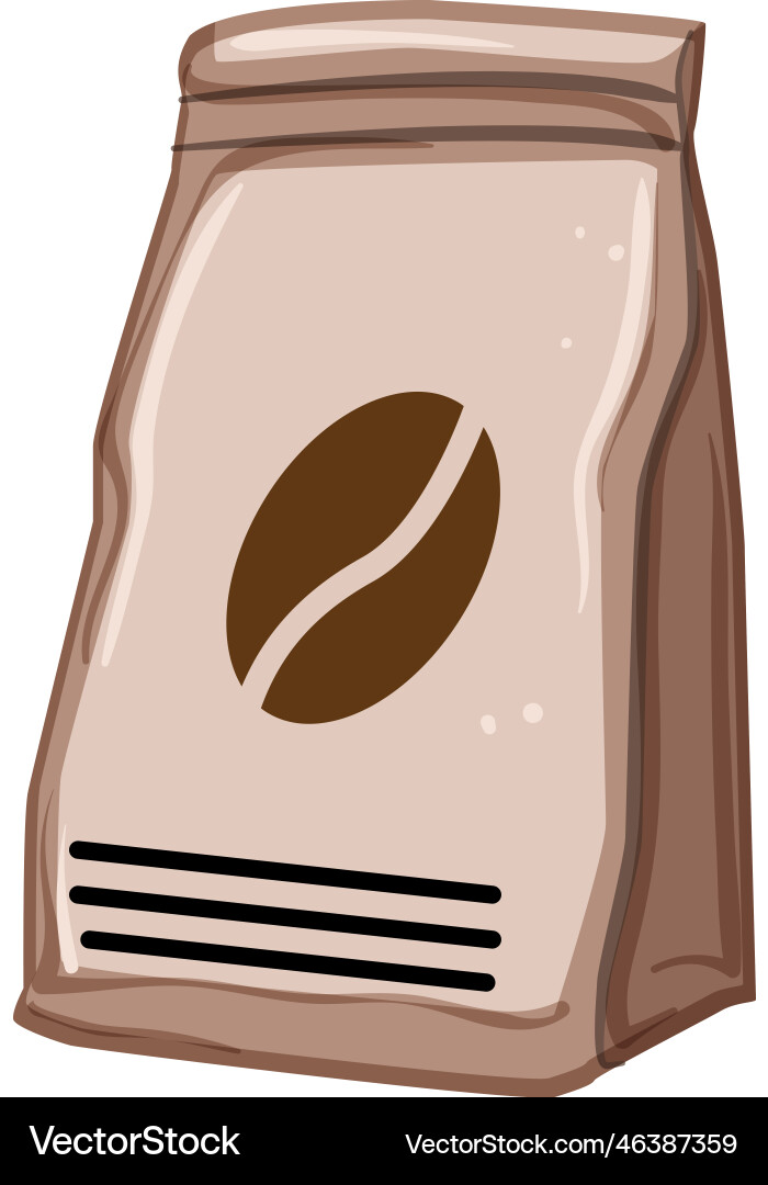 Bean coffee packaging cartoon Royalty Free Vector Image
