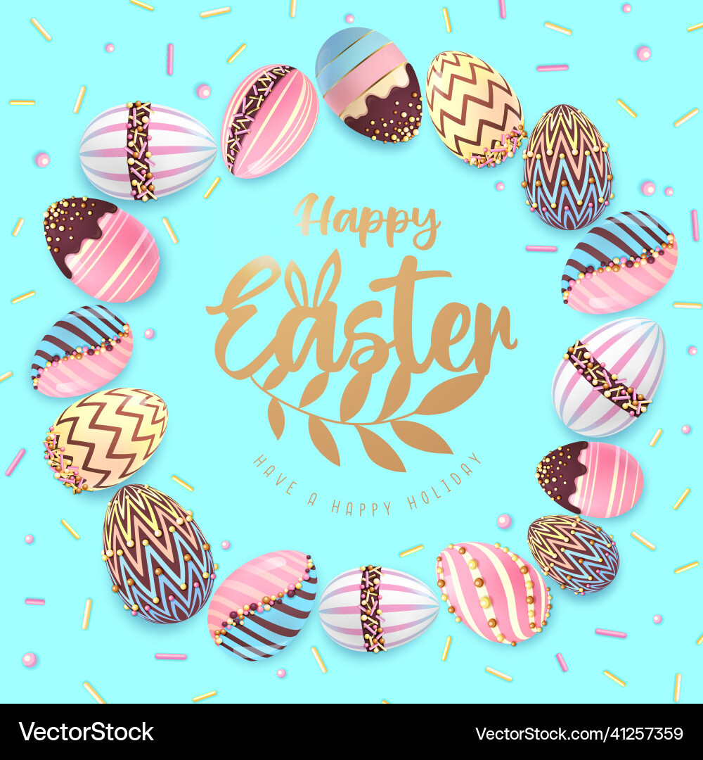Colorful Easter Egg Background Royalty Free Vector Image