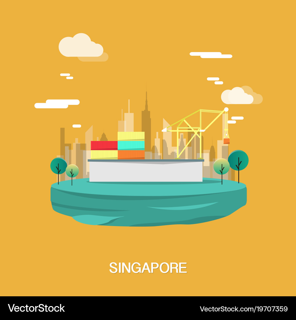 Construction and structure buildings in singapore Vector Image