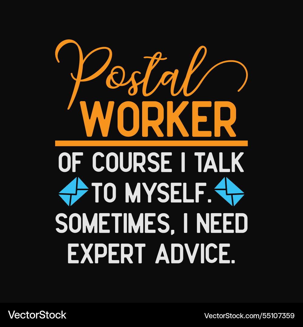 Funny postal worker expert advice mail carrier Vector Image