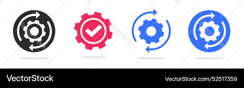 Gear cogwheel check mark icon as maintenance Vector Image