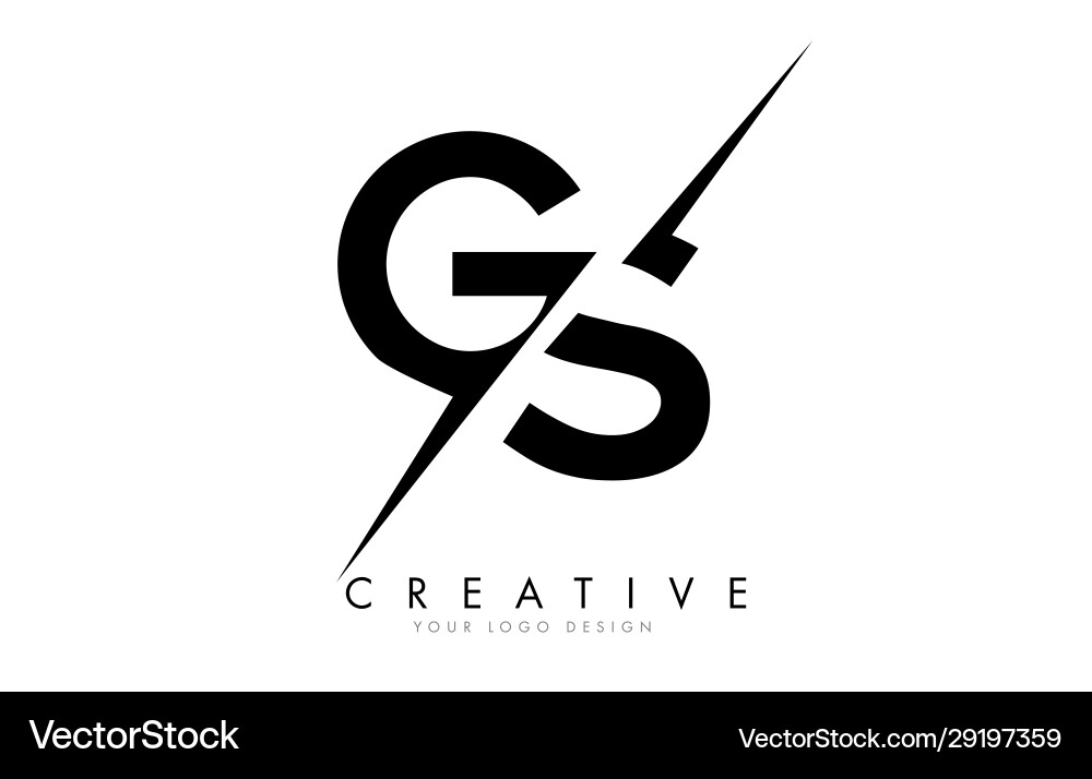 Gs g s letter logo design with a creative cut Vector Image