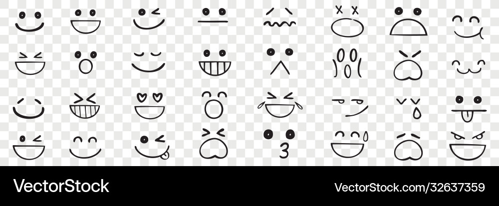 Emoji Sketch Scribble Vector Images (over 280)