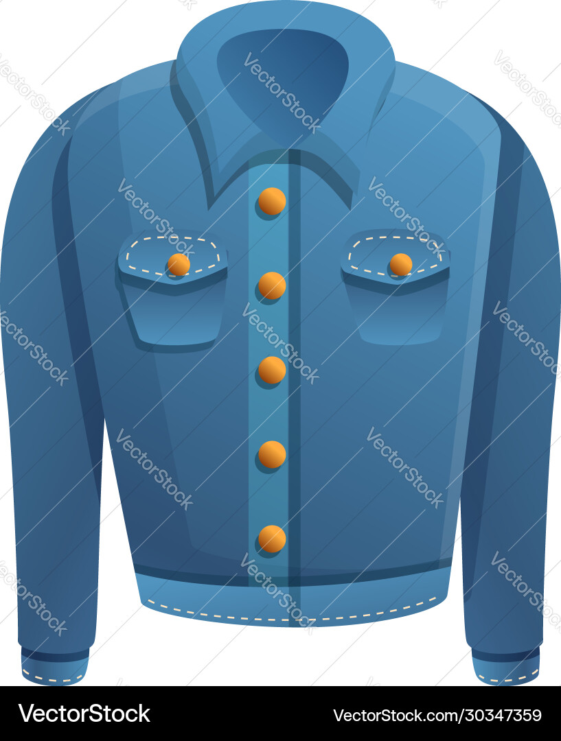 Jeans jacket icon cartoon style Royalty Free Vector Image