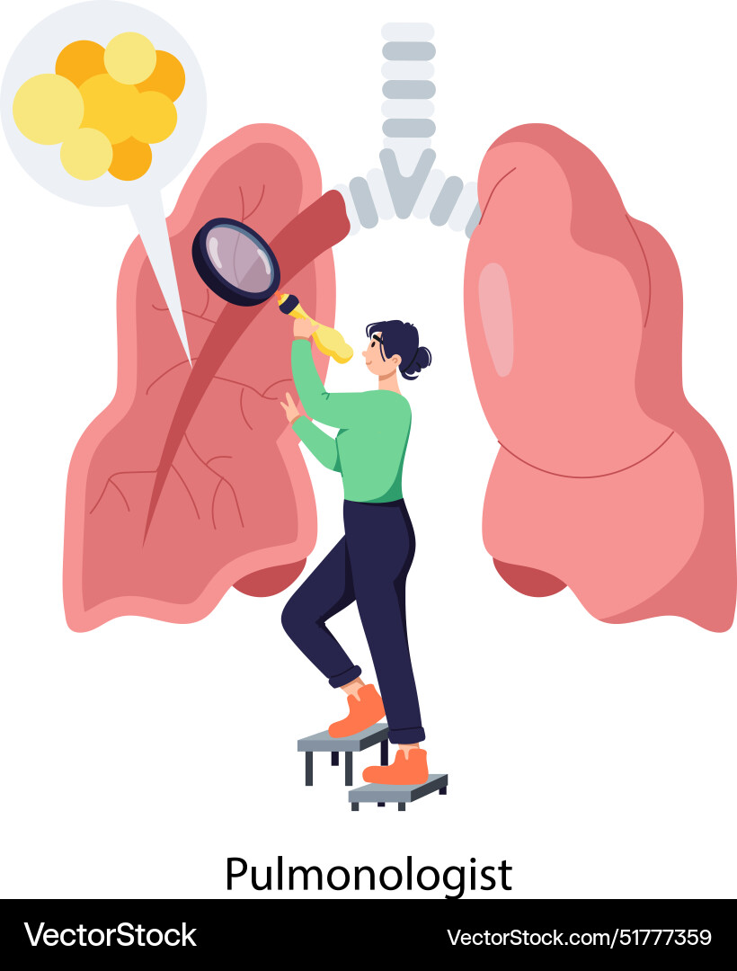 Pulmonologist Royalty Free Vector Image - VectorStock