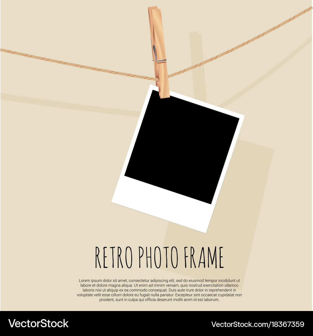 Retro photo frame Royalty Free Vector Image - VectorStock