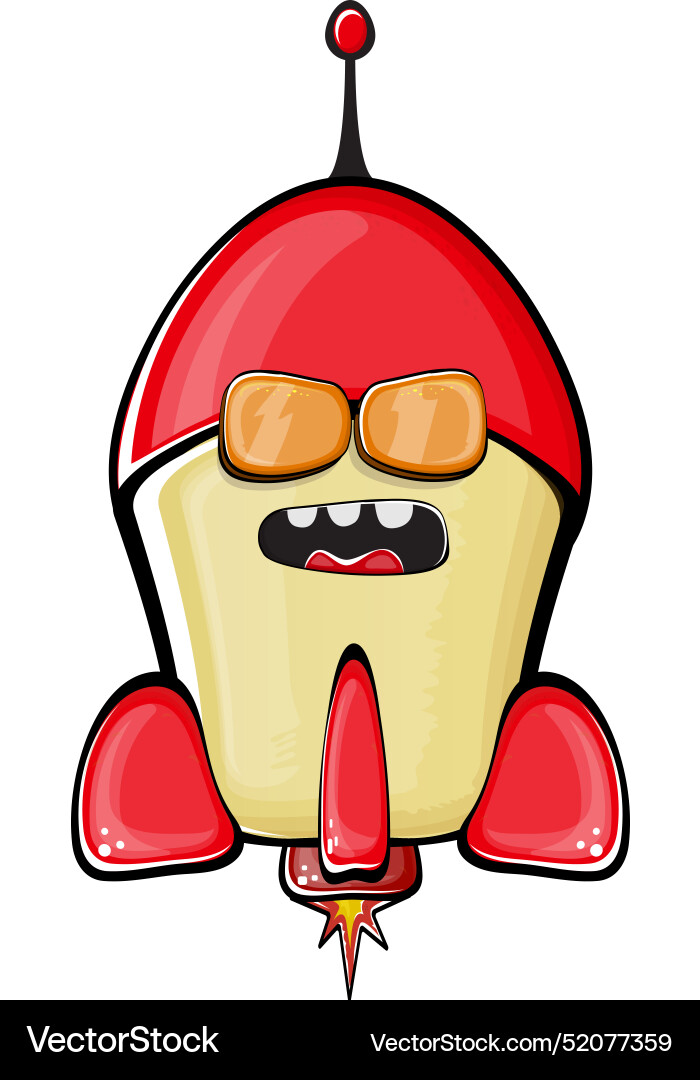 Rocket spaceship character cartoon space Vector Image