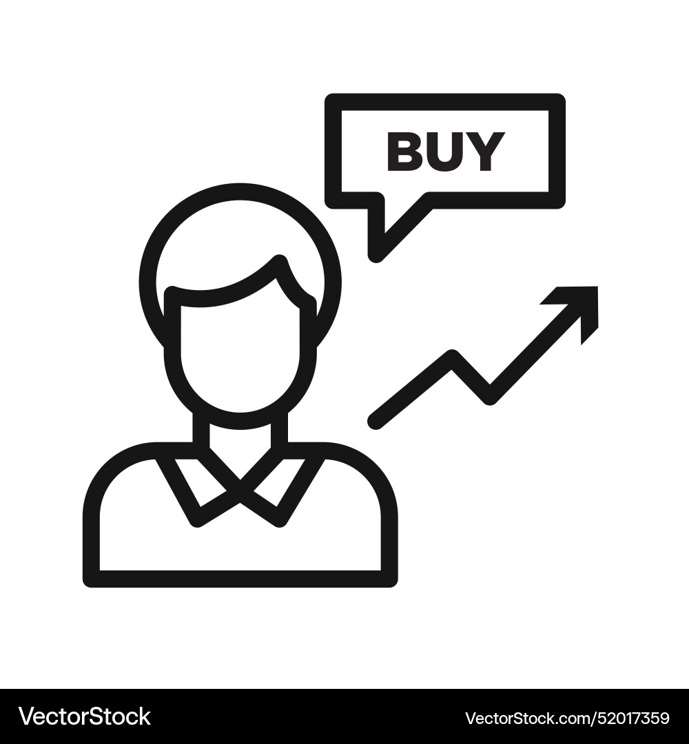 Stock buy icon black line art Royalty Free Vector Image