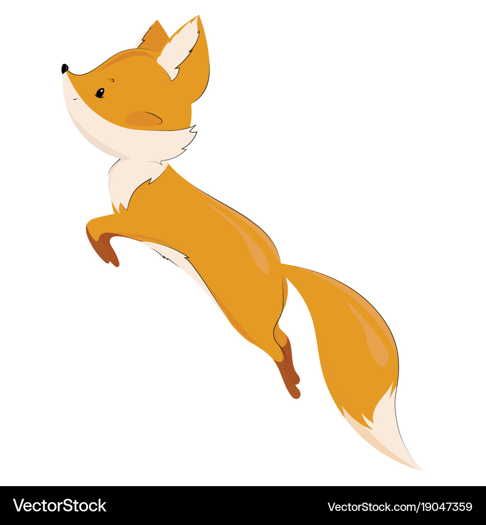 Stylized fox in a jump cartoon Royalty Free Vector Image