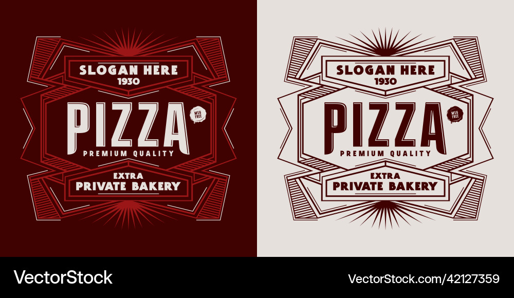 Template decorative label for the pizza box Vector Image