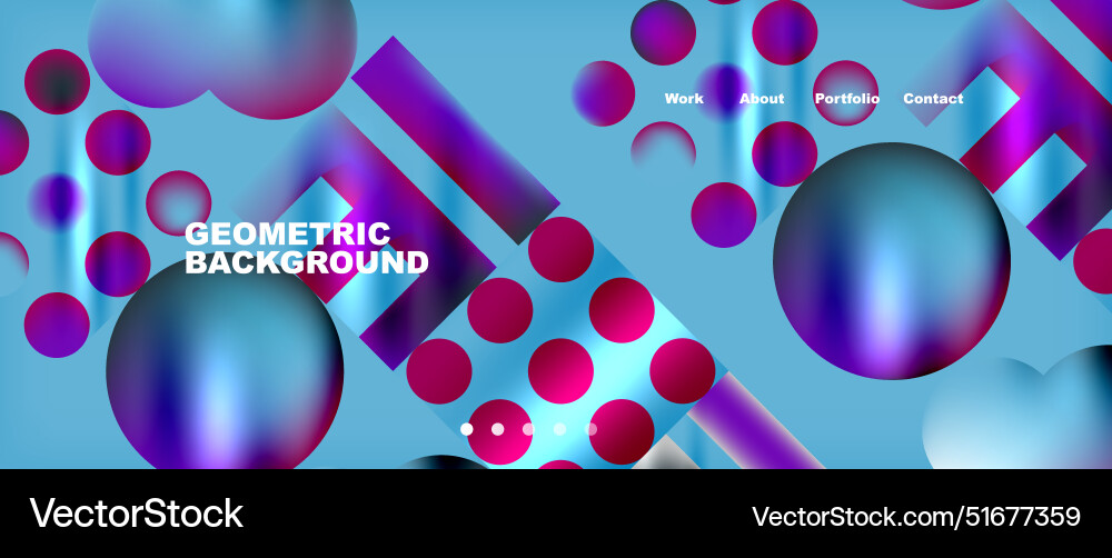 Various colorful geometric shapes abstract web Vector Image