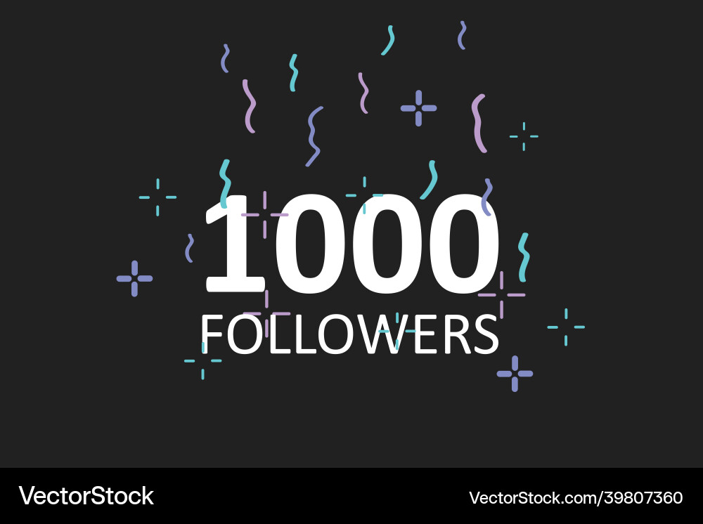 1000 followers celebration design like concept Vector Image