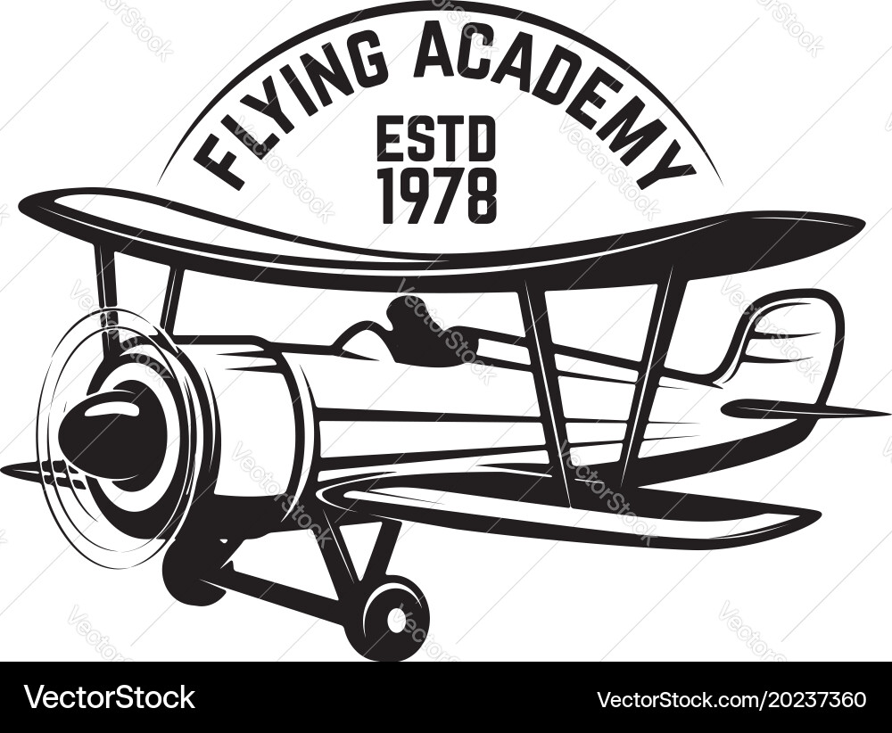 Aviation training center emblem template Vector Image