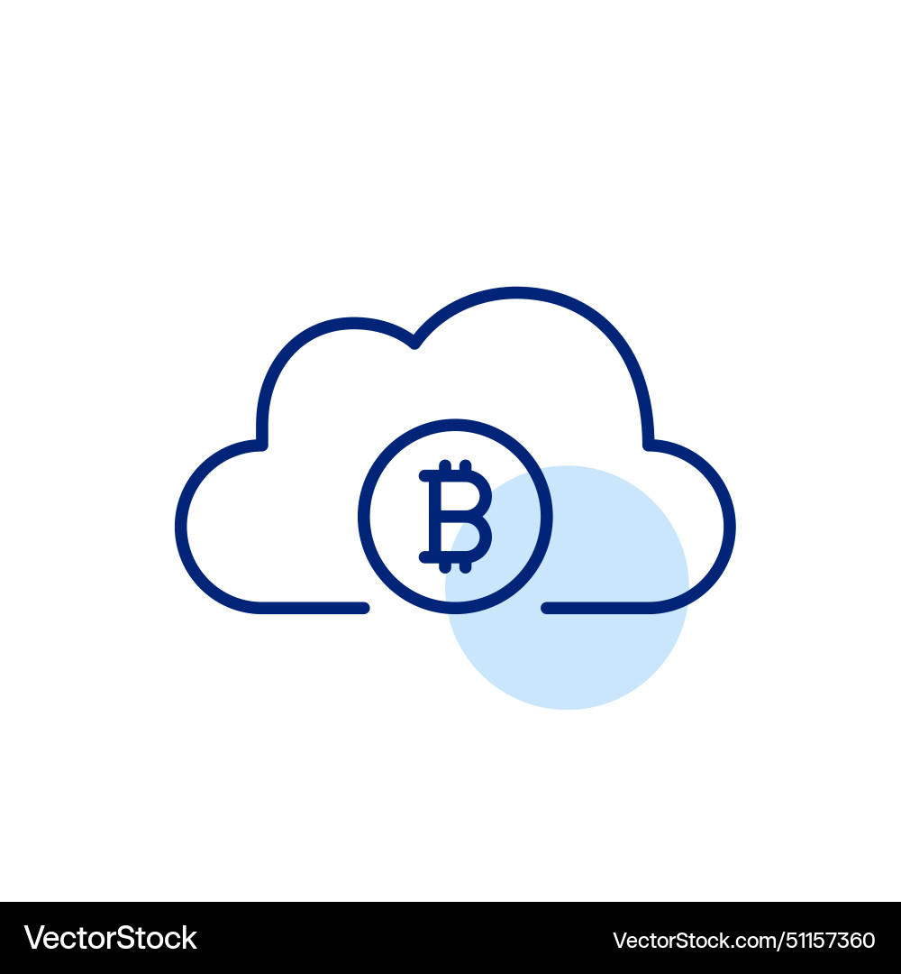 Bitcoin cloud decentralized cryptocurrency nature Vector Image