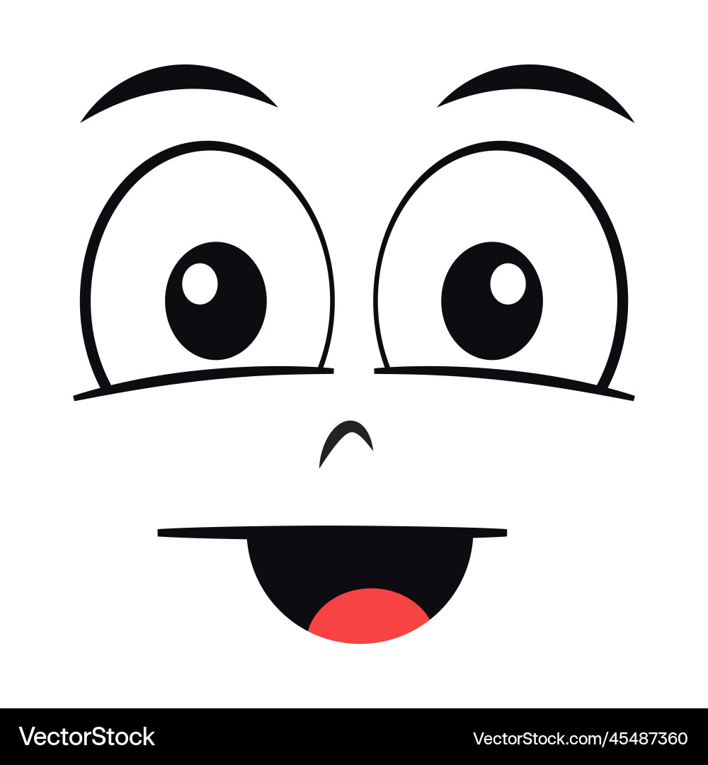 Cartoon happy grinning face Royalty Free Vector Image