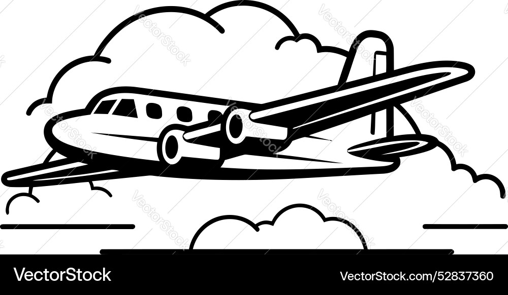Doodle glide whimsical flying symbol air sketch Vector Image