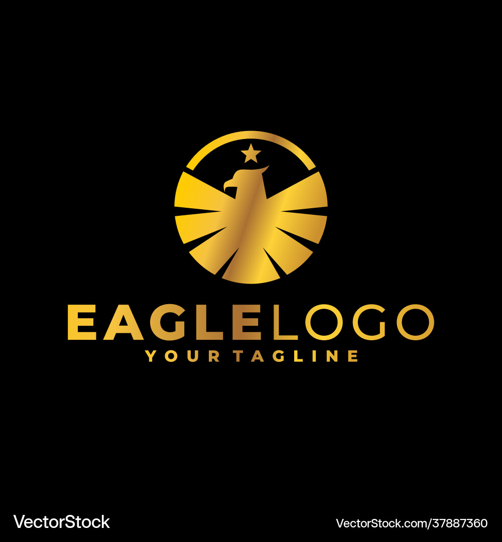 Gold eagle logo Royalty Free Vector Image - VectorStock