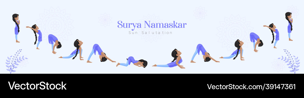 Banner-Design von surya namaskar Lizenzfreies Vektorbild
