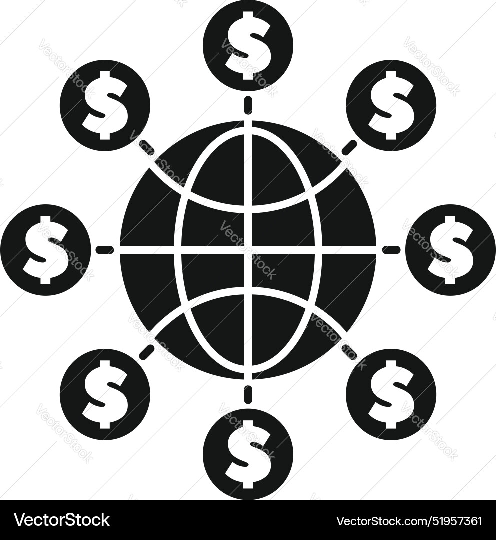 Global currency exchange network connecting world Vector Image