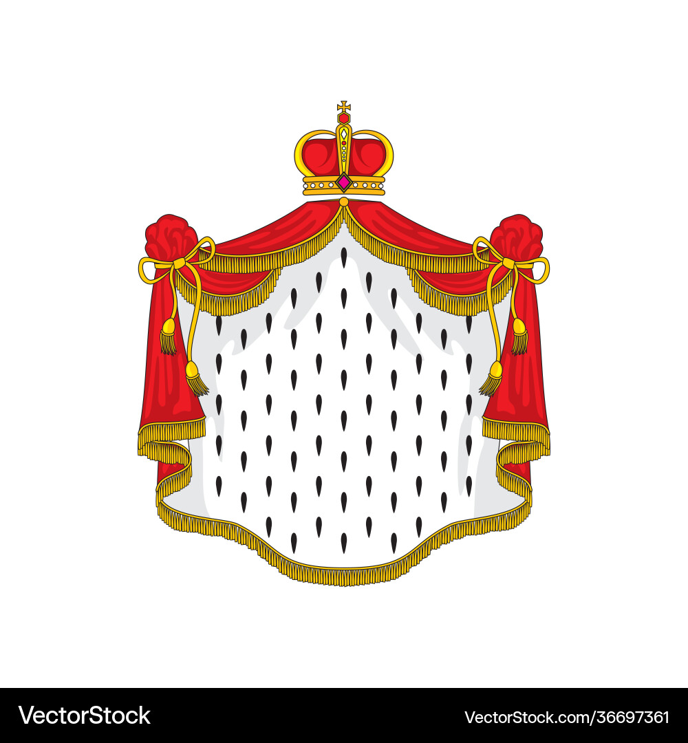 Heraldic background with red ermine royal mantle Vector Image
