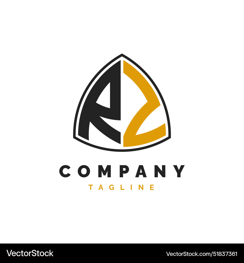 Initial letter rz logo design alphabet rz logo Vector Image