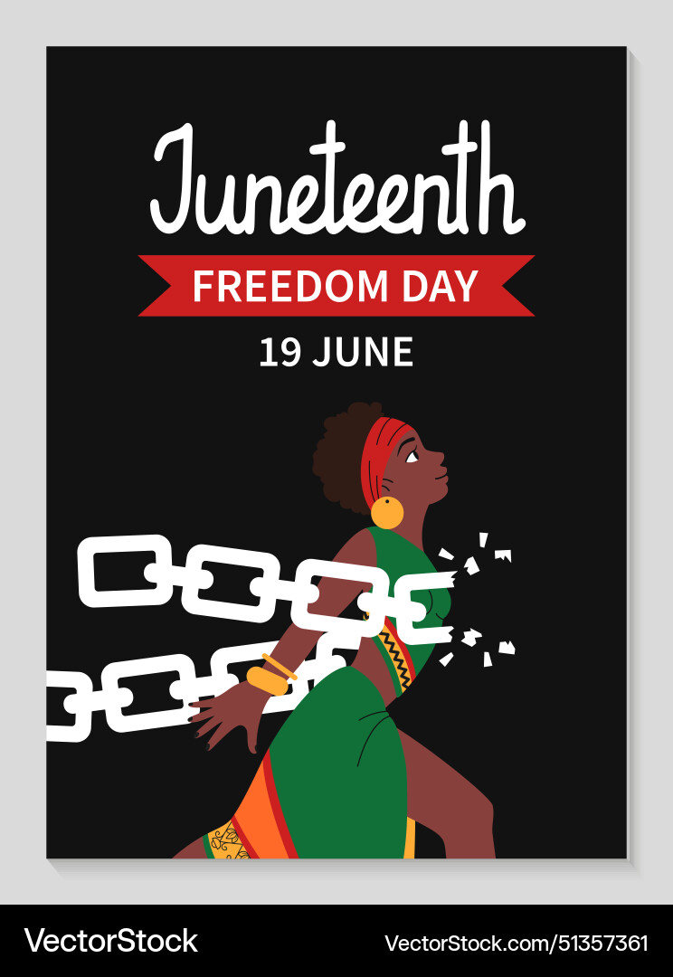 Juneteenth freedom day poster african-american Vector Image