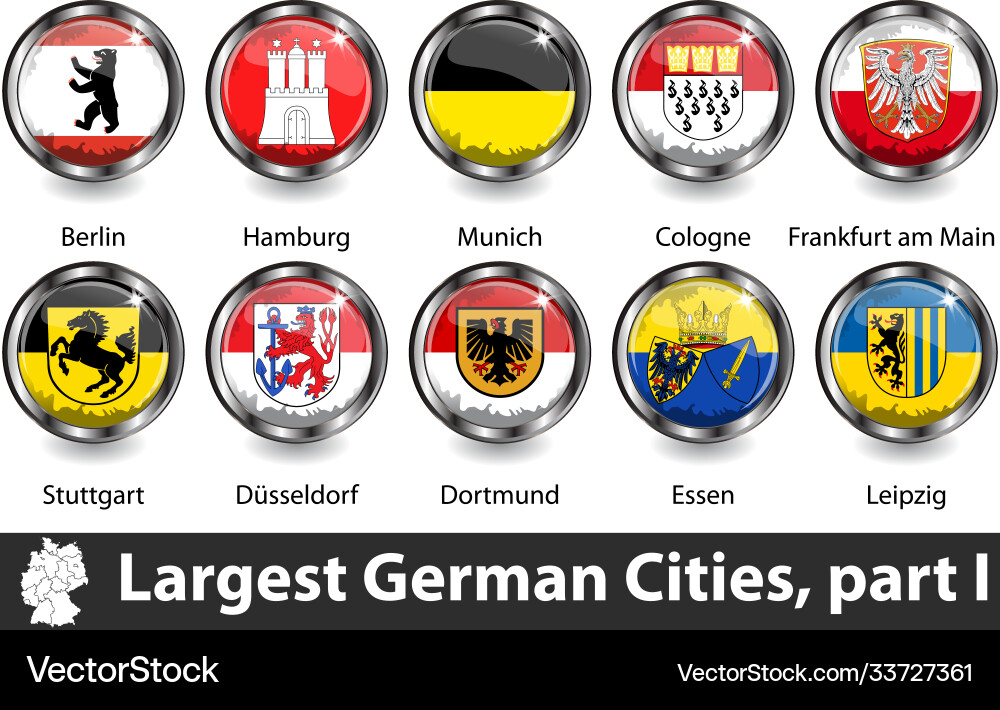 Largest german cities Royalty Free Vector Image