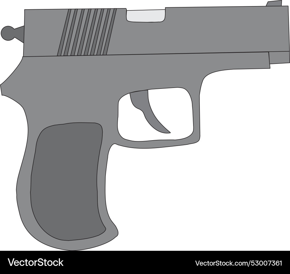 Minimalist drawing of a compact handgun Royalty Free Vector