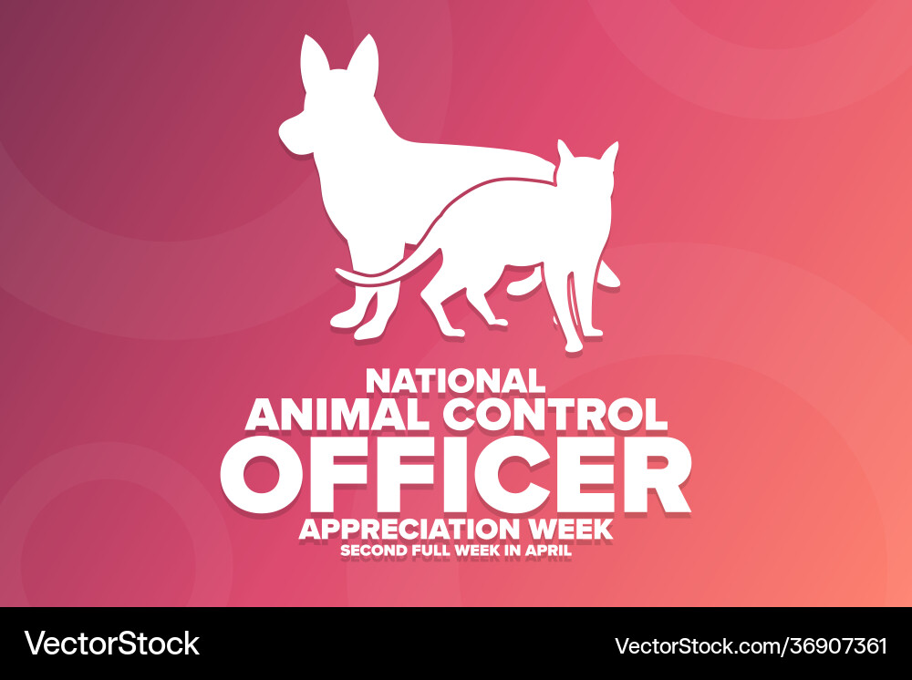 National animal control officer appreciation week Vector Image