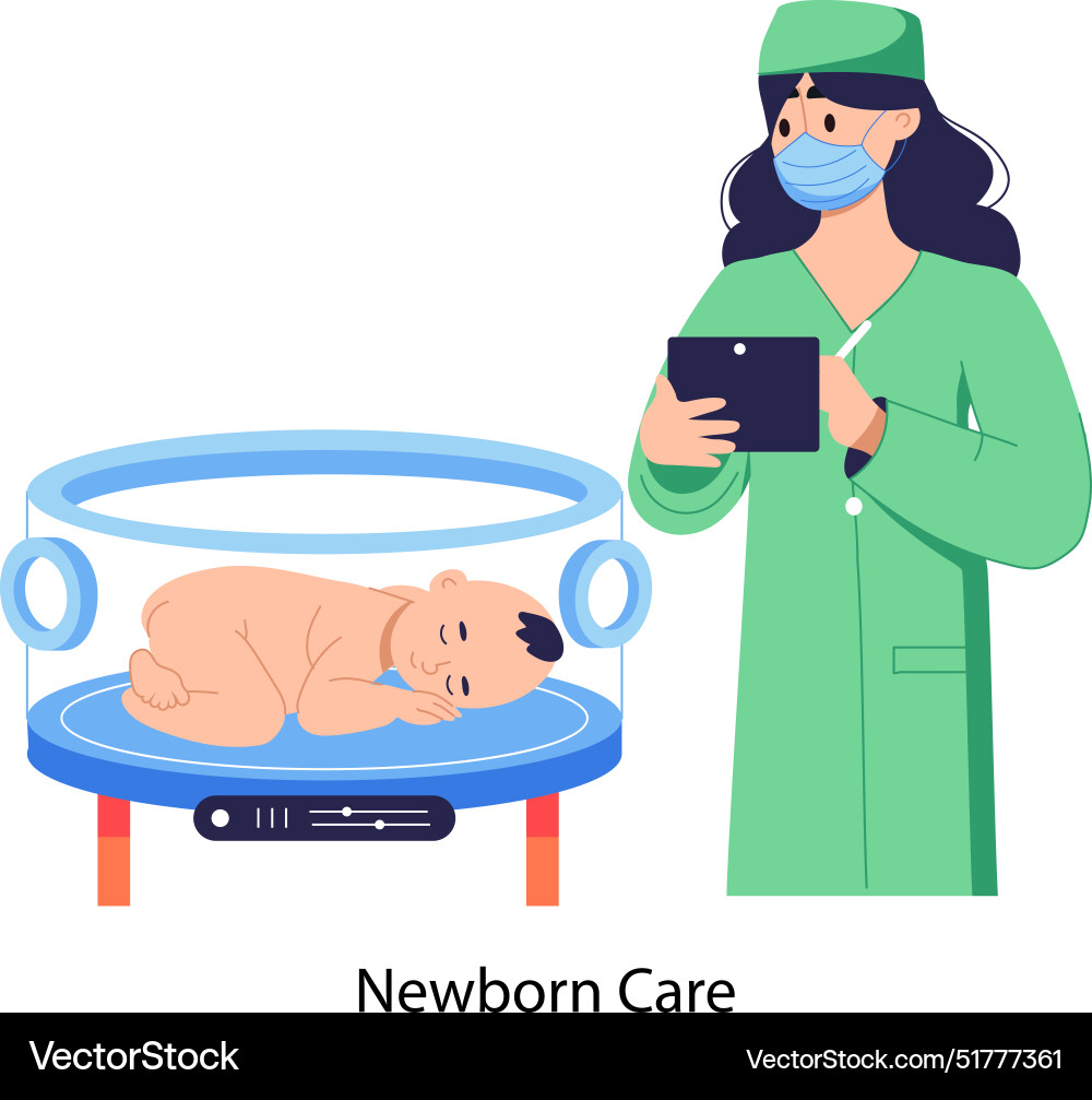 Newborn care Royalty Free Vector Image - VectorStock