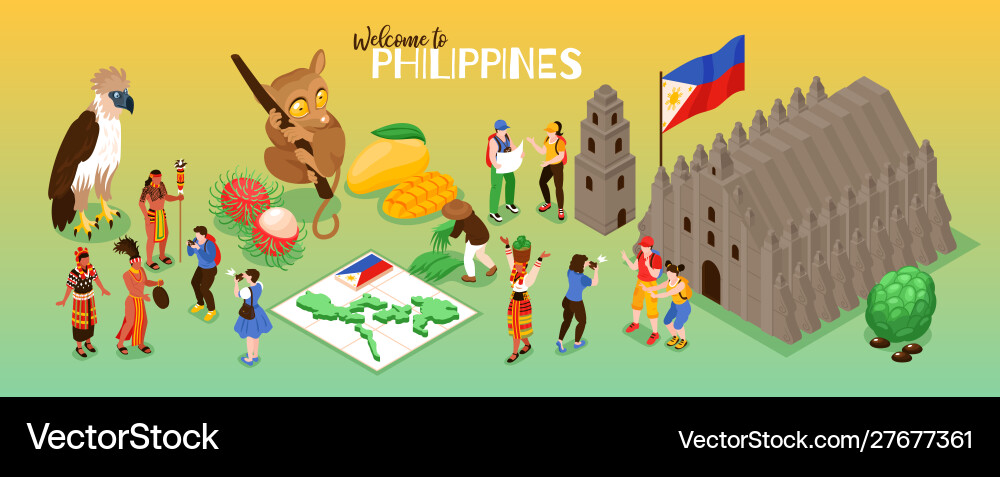 Philippine travel concept Royalty Free Vector Image