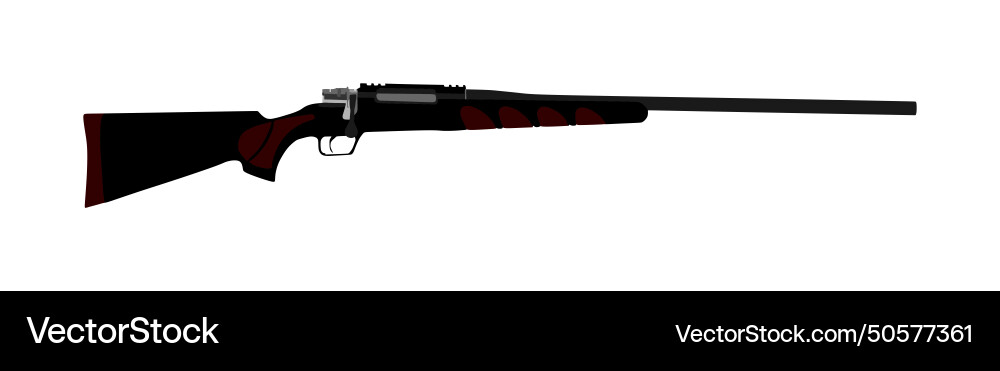 Rifle isolated on white Royalty Free Vector Image