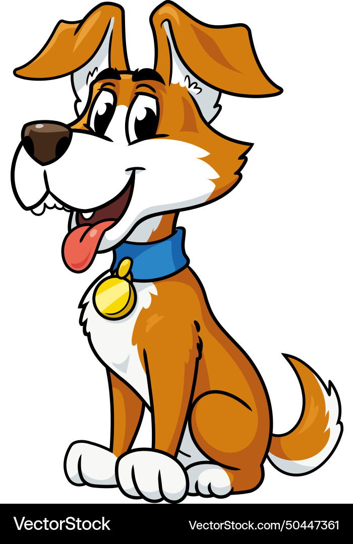 Smiling brown dog sitting on white background Vector Image