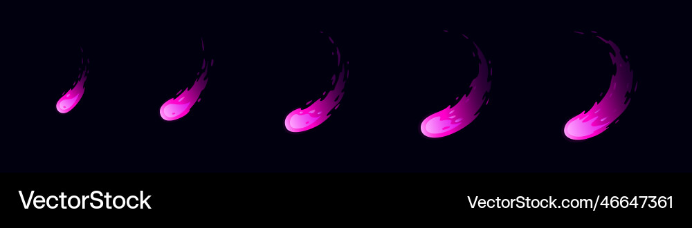 Sprite sheet fire sword attack pink strike Vector Image
