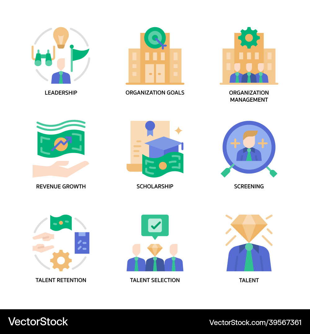 Talent Management Icon Set Lizenzfreies Vektorbild