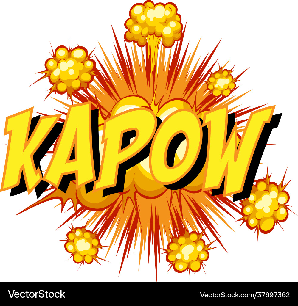 Comic Sprachblase mit kapow Text Lizenzfreies Vektorbild