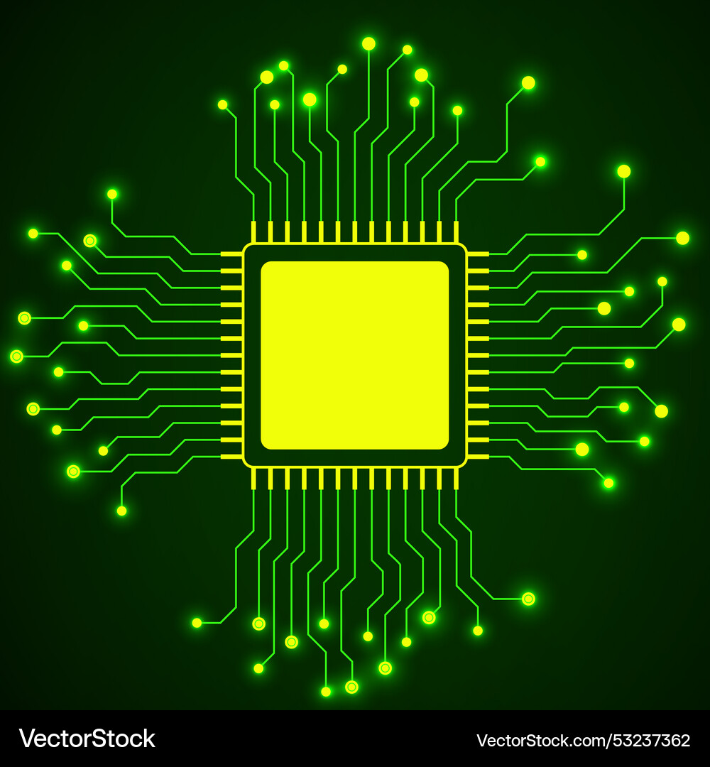 Cpu microprocessor microchip circuit board Vector Image Cpu microprocessor microchip circuit board Vector Image