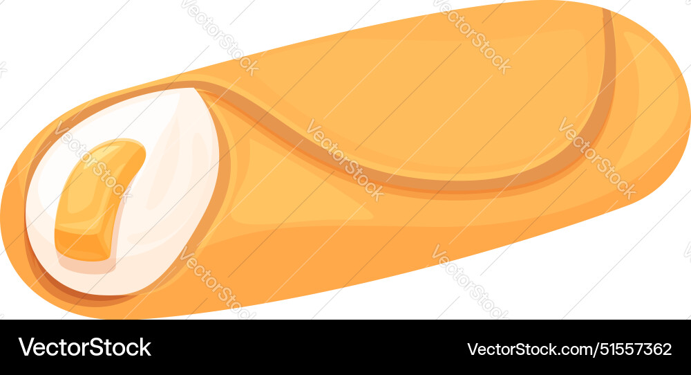 Delicious crunchy wafer roll filled with delicate Vector Image