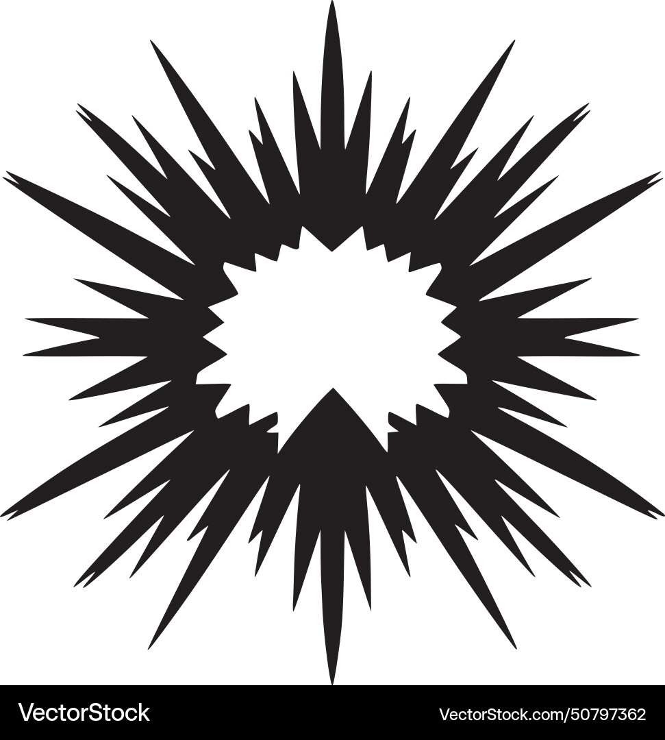 Explosion - black and white Royalty Free Vector Image