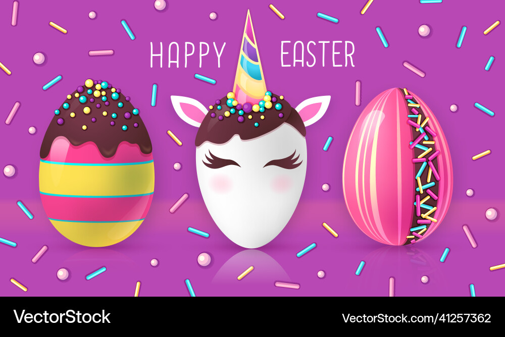 Holiday easter egg like unicorn Royalty Free Vector Image