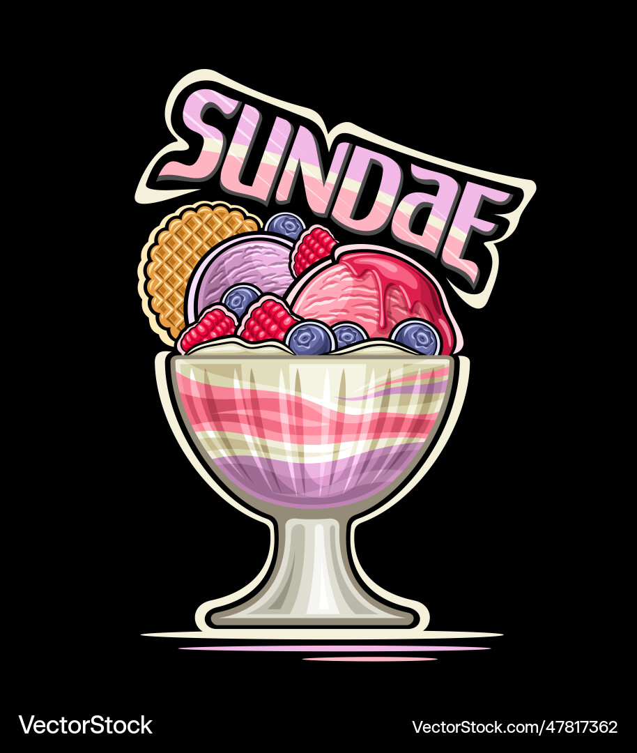 Logo für Sundae Lizenzfreies Vektorbild - VectorStock